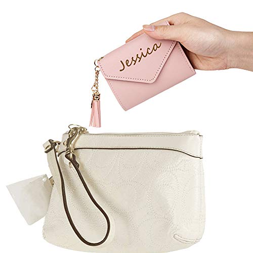 kullder Personalized Engraved Wallets for Girls Womens Custom Small Leather Wallet Trifold Purses Daughter Girlfriend Wife Gifts for Birthday, Anniversary, Graduation