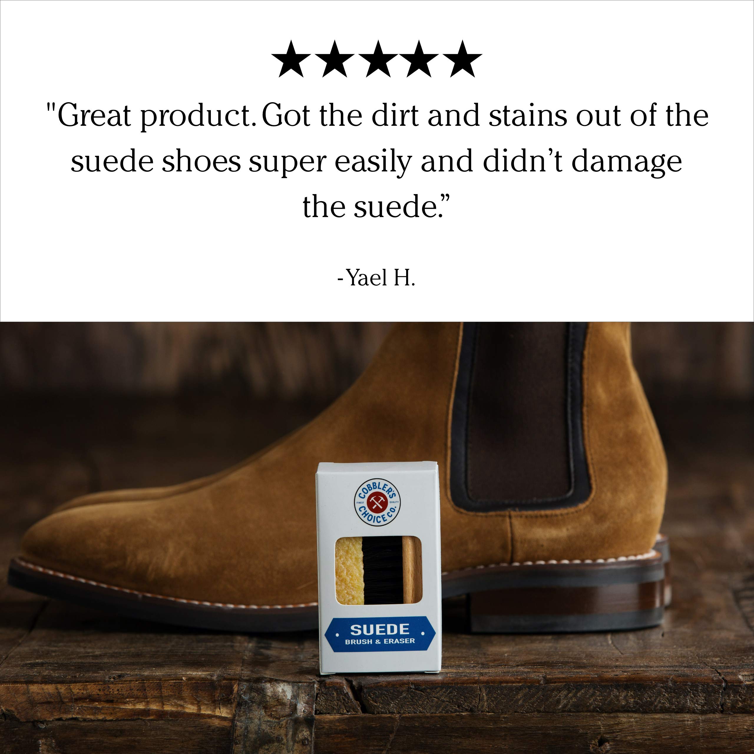 Suede Brush and Eraser - Suede Cleaner - Safe on Suede and Nubuck. Effectively Cleans and Restores Nap - Cobbler's Choice