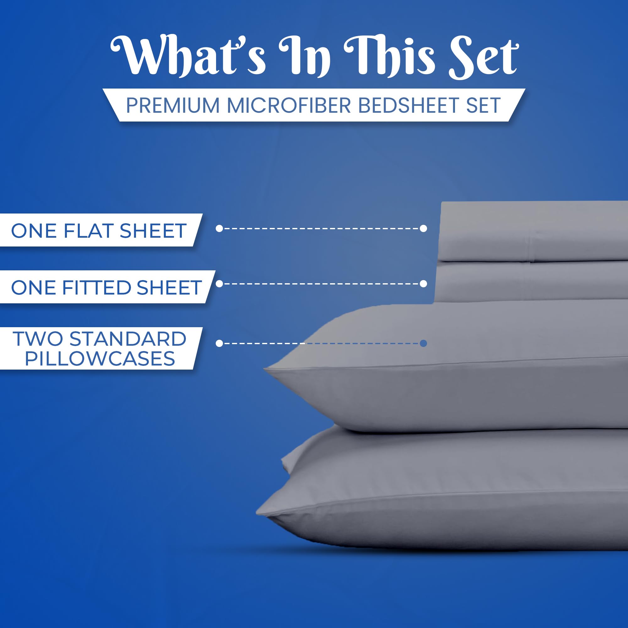 Infinitee Xclusives Premium Grey Queen Sheets Set - 4 Piece Bed Sheets - Soft Brushed Microfiber Fabric - 16 Inches Deep Pockets Sheets Wrinkle Free & Fade Resistant