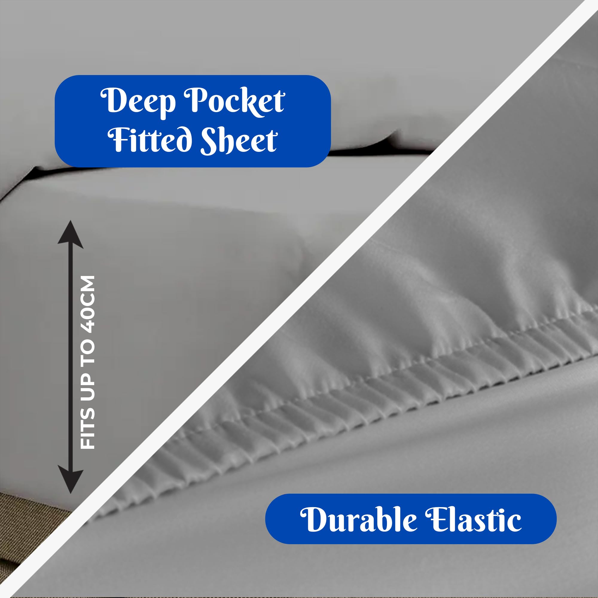 Infinitee Xclusives Premium Grey Queen Sheets Set - 4 Piece Bed Sheets - Soft Brushed Microfiber Fabric - 16 Inches Deep Pockets Sheets Wrinkle Free & Fade Resistant