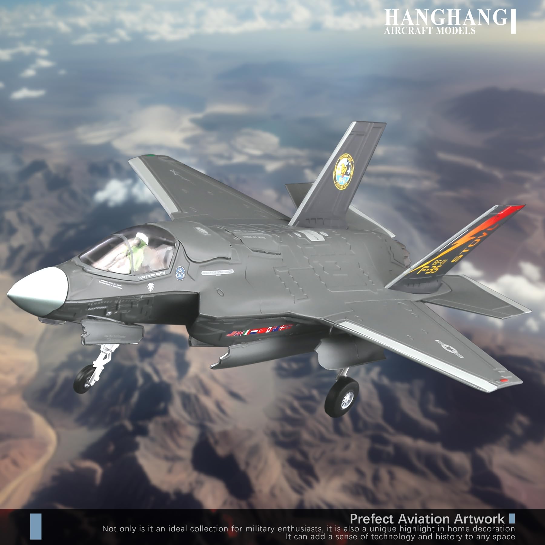 1/72 F35B Lightning II Attack Fighter Plane Metal Aircraft Model Military Airplane Model Diecast Plane Model for Collection or Gift