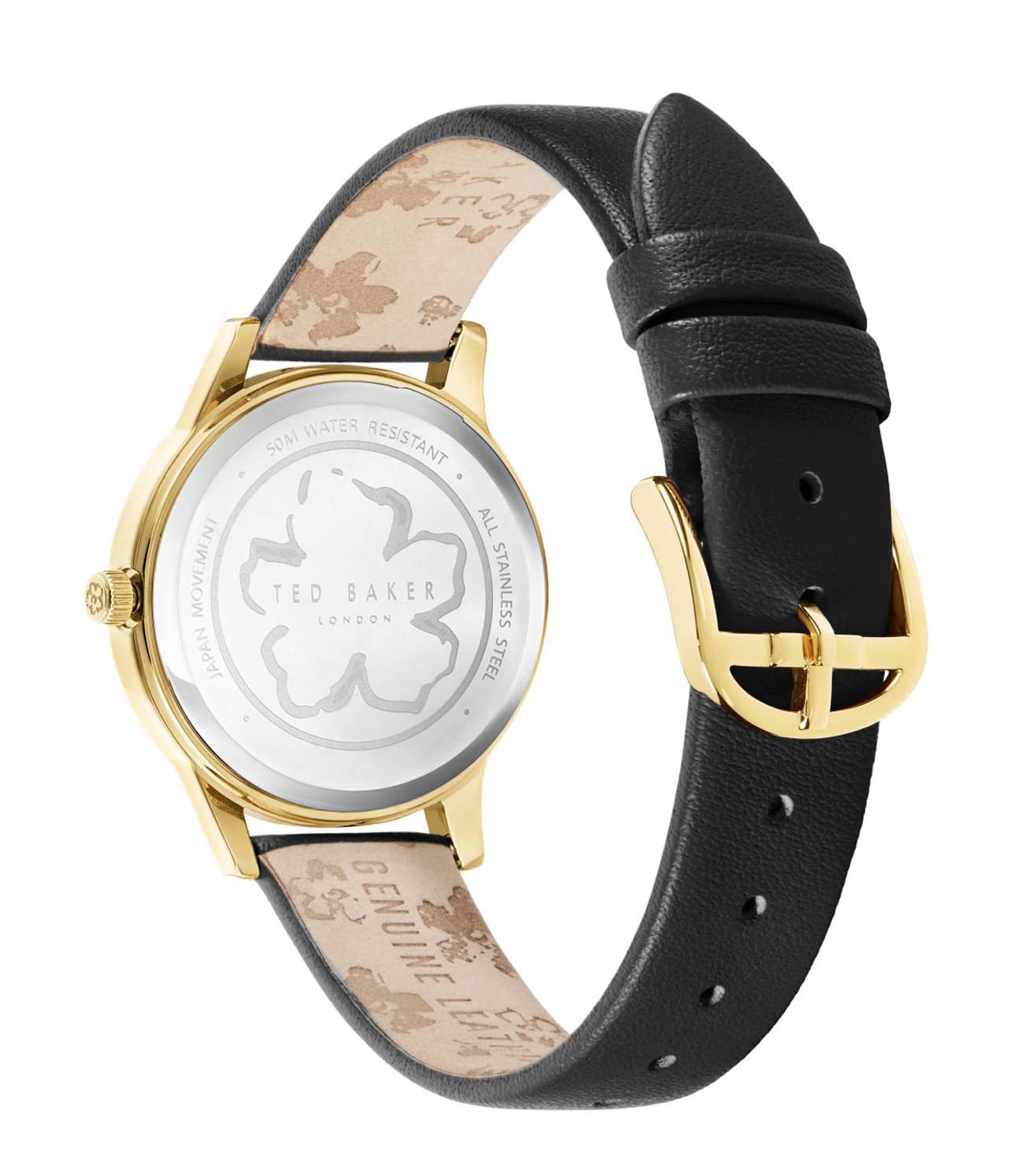 Ted Baker Fitzrovia Bumble Bee Black Leather Strap Watch (Model: BKPFZF2059I)