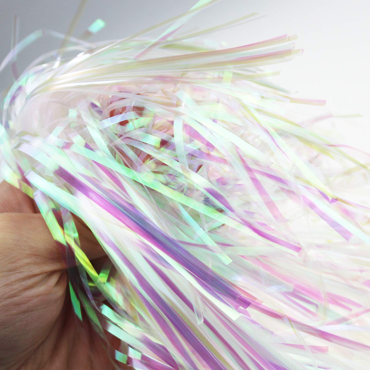 200 Grams Sparkly Iridescent Film PP Hamper Shreds & Strands Shredded Crinkle Confetti for DIY Gift Wrapping & Basket Filling