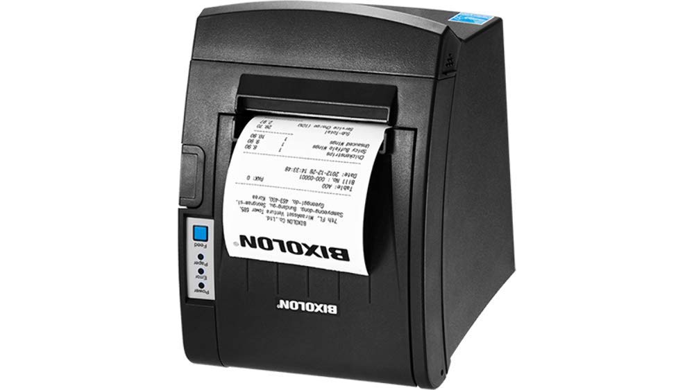 BIXOLON SRP-350PLUSIIICOSG Thermal Printer with Power Supply and USB Cable, Serial/USB/Ethernet, Black, Small