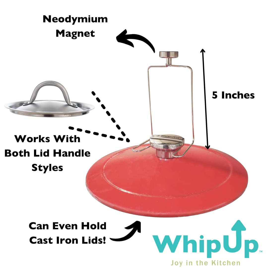 Hood Vent Magnetic Pot Lid Holder Organizer - Keep Kitchen Counter Clean with Heavy Duty Hook Lid Holders and Spoon Rests for Use While Cooking; Stove Stand for Lids | Unique Kitchen Gadgets