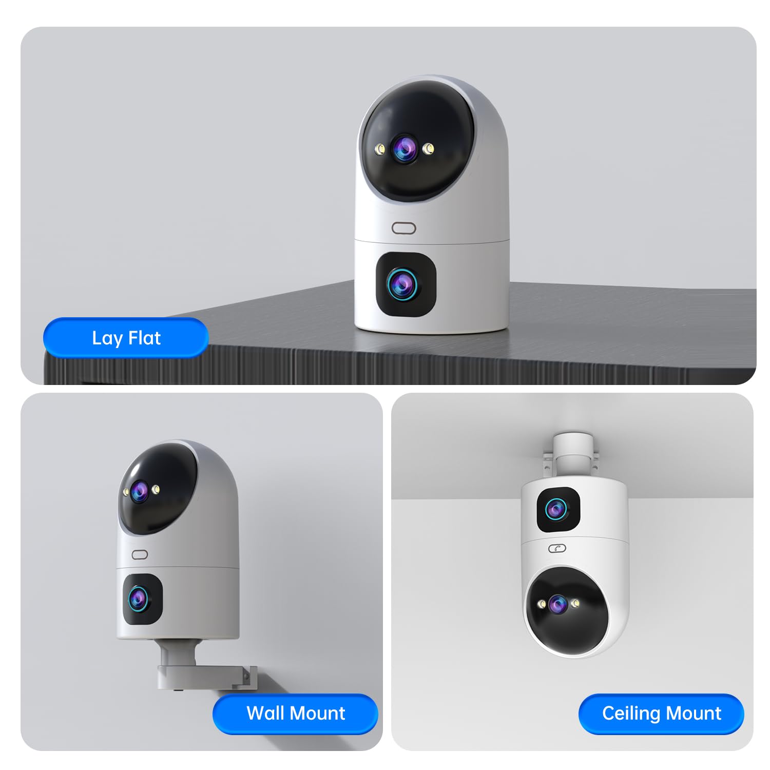 JOOAN 5G/2.4G Dual Lens Security Camera Indoor 2Kx2 PTZ Cameras for Home Security WiFi Surveillance Camera Baby Pet One Touch Call Color Night Cloud SD Card Storage 2 Way Audio Motion Detection Alert