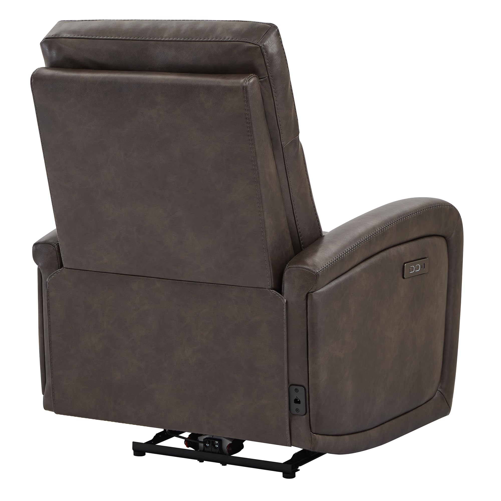 Watson & Whitely Recliner Chair, Zero Wall Reclining Sofa Chair W Power Headrest Type-C Charger, Small Faux Leather RV Recliners Home Theater Seating for Living Room, Chocolate