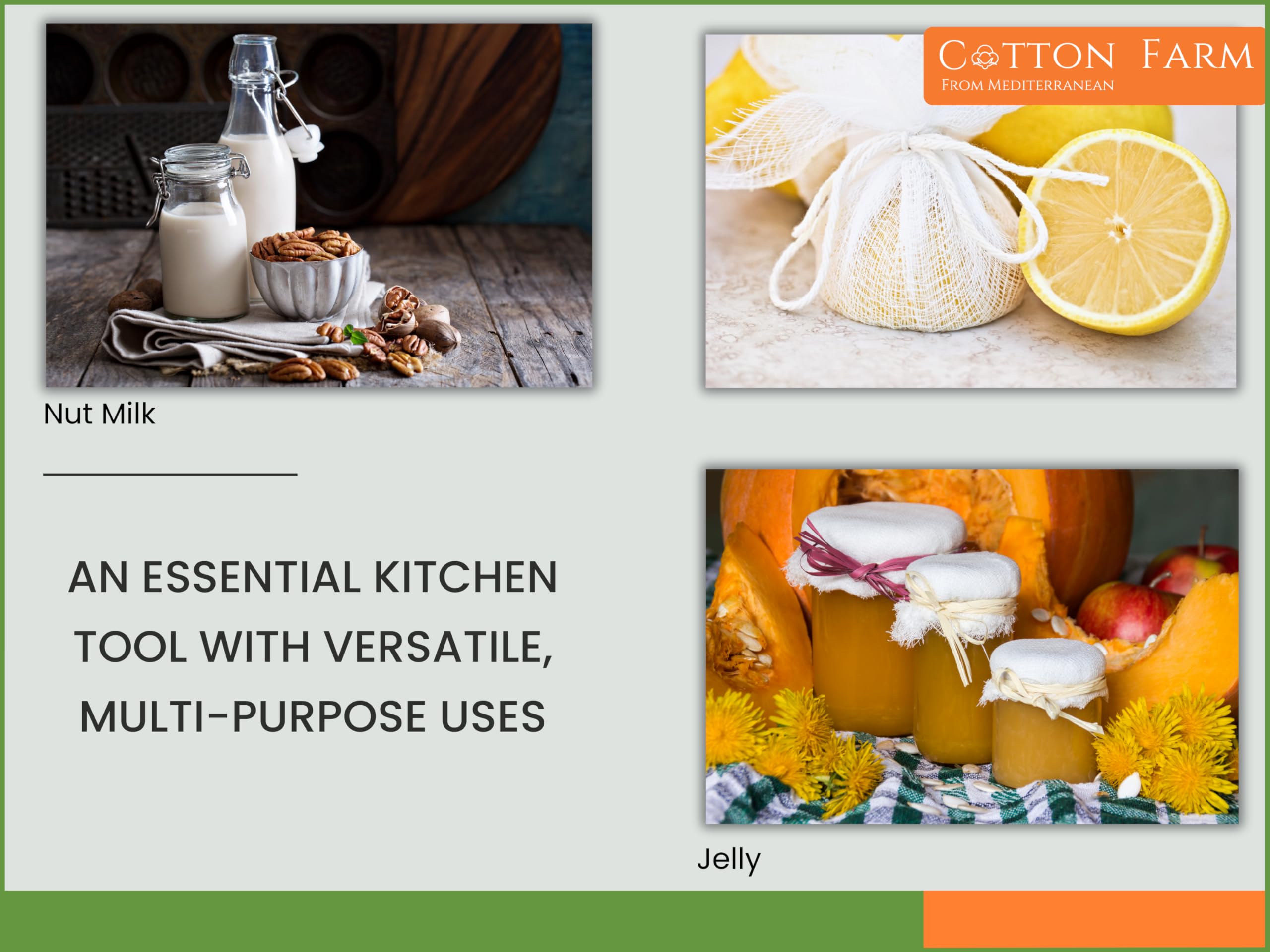 Cotton Farm Cheese Cloths, Grade 100 – 20x20 inch Hemmed, Unbleached, 100% Cotton, Ultra Fine Reusable Muslin Cheesecloth for Straining, Cooking, Baking,