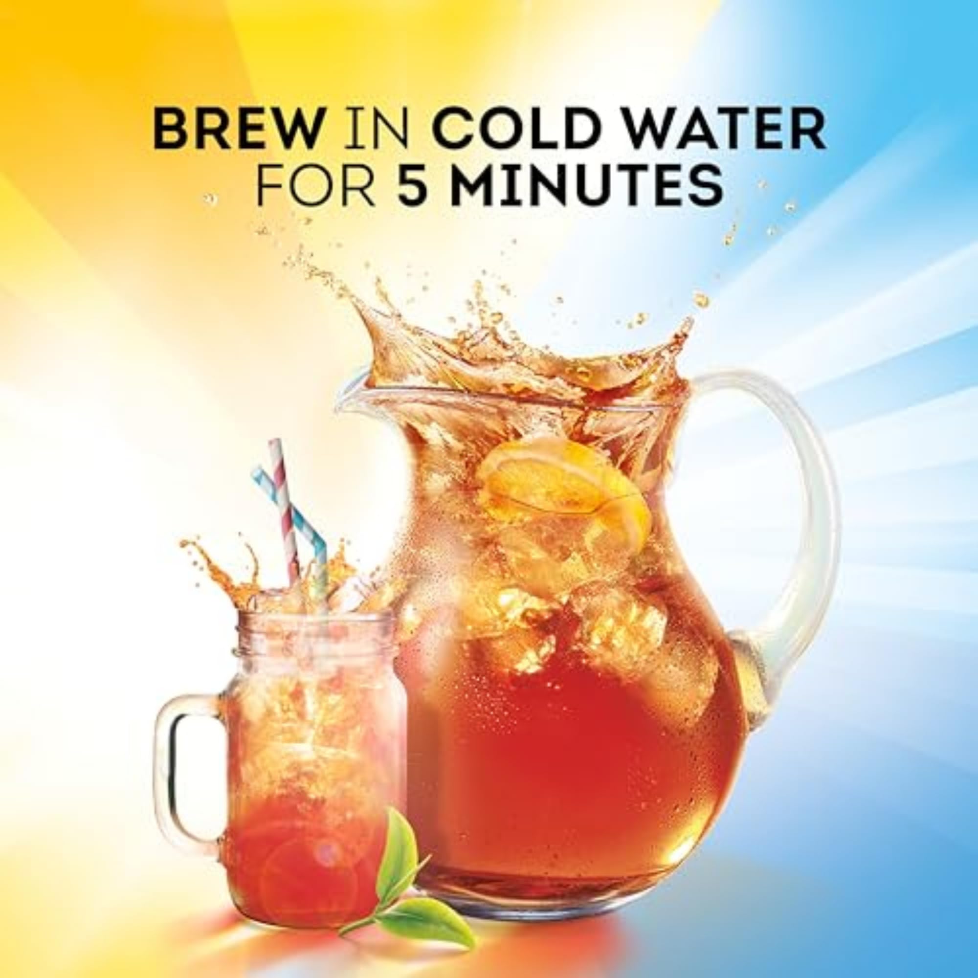 Lipton Cold Brew Family Black Iced Tea Unsweetened Decaffeinated Tea Bags, 22 Count (Pack of 3)