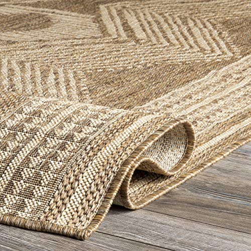 nuLOOM Ranya Tribal Indoor/Outdoor Area Rug, 6' 7" x 9', Light Brown
