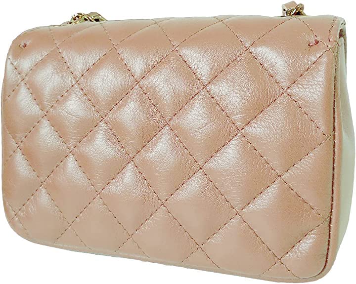 MamaMilano Women's Italian Handmade Genuine Leather Cleo Shoulder Bag/Purse/HandBag/Totebag With Beautiful Shoulder Strap (22 x 5 x 13 cm) - Beige