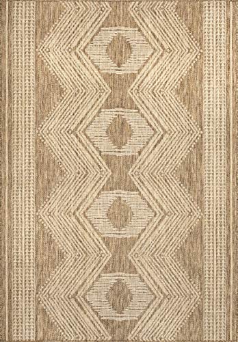 nuLOOM Ranya Tribal Indoor/Outdoor Area Rug, 6' 7" x 9', Light Brown