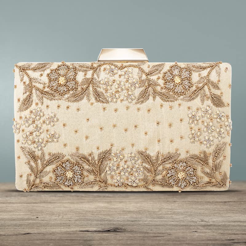 Aheli Clutch Purses for Women Wedding Handmade Evening Handbags Party Bridal Clutch (C05G)