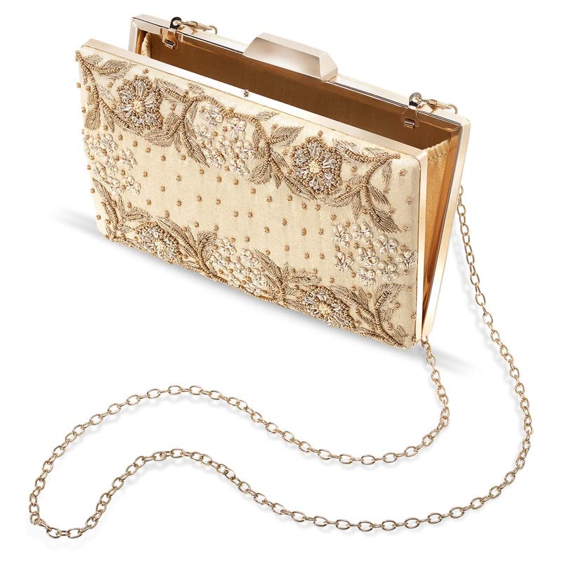 Aheli Clutch Purses for Women Wedding Handmade Evening Handbags Party Bridal Clutch (C05G)