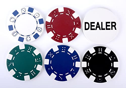 PANCHH Man Cave Coasters with Holder for Drinks & Manly Decor - Cool Kitchen Stuff, Best Housewarming & Birthday Gifts for Men, Guys, Male Best Friend – Casino Theme, Fun Poker Coasters- Home Bar