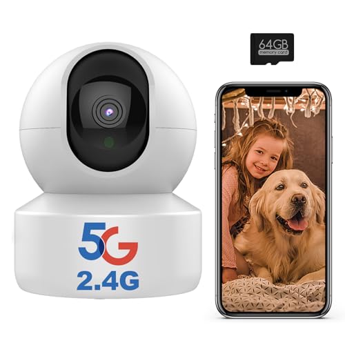 2K Indoor Camera, 4MP 5GHz & 2.4GHz 360° Wireless Security Camera WiFi Cameras for Baby Elder Dog Pet Camera with Night Vision Motion Detection Auto Tracking