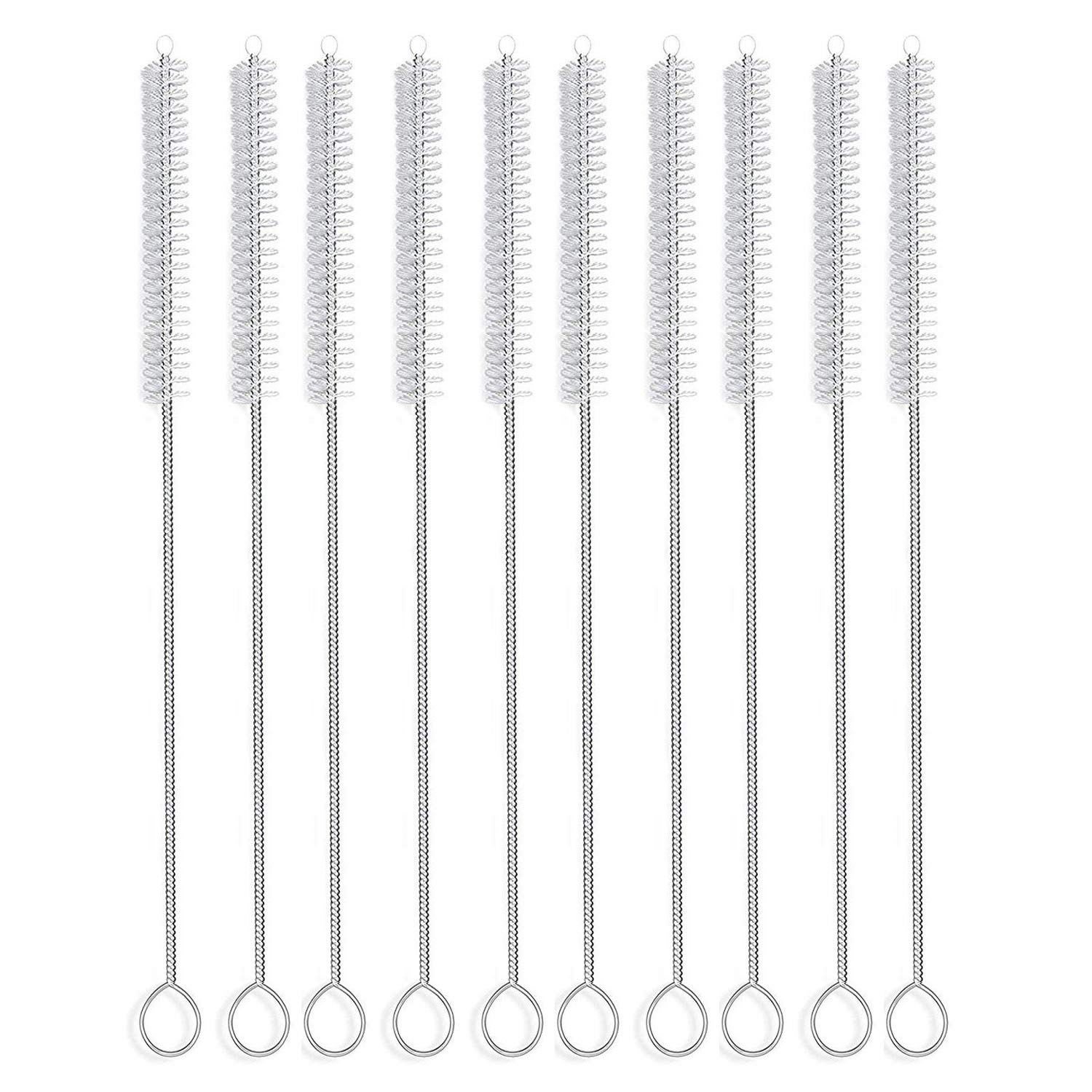 Straw Brush, Nylon Pipe Tube Cleaner 8.2-ihch X 2/5-inch Set of 10