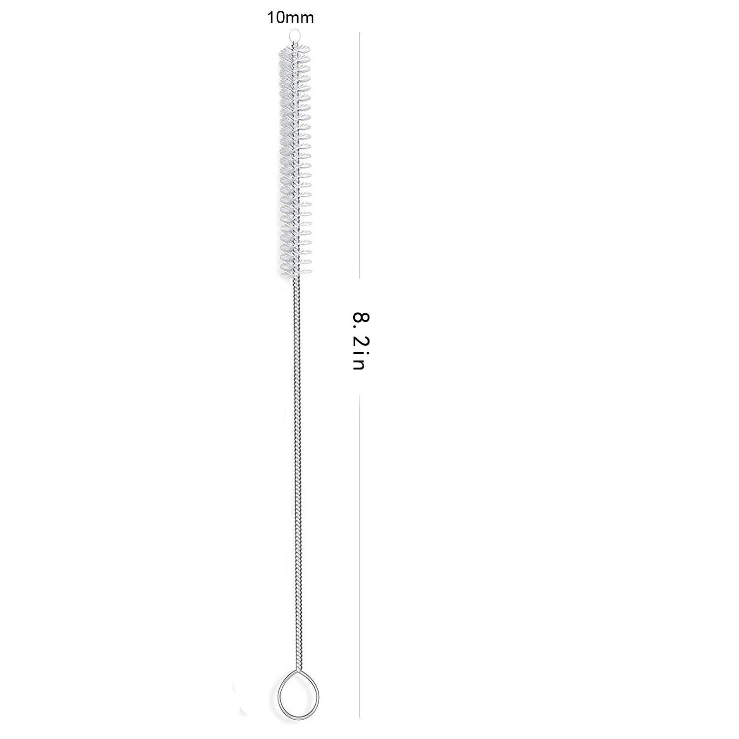 Straw Brush, Nylon Pipe Tube Cleaner 8.2-ihch X 2/5-inch Set of 10