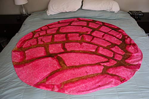 Concha Blanket | Pan Dulce Throw Blanket (Pink Concha Round Blanket)