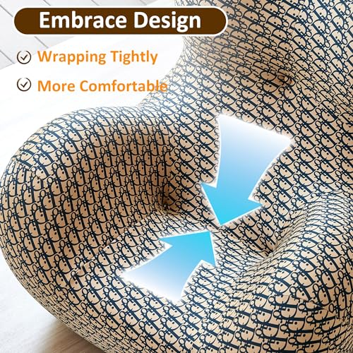 Tosaronia Modern Lazy Sofa Fireside Chair Floor Sofa B&B Italia Minimalist High-Density Foam Floor Couch Upholstered Lazy Couch Bubble Couch for Living Room Bedroom Brown