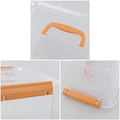 Farmoon 6 Quart Clear Storage Bin, Small Plastic Stackable Box/Container with Lid, 6 Packs, R