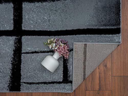 LUXE WEAVERS Lagos Collection 9218 Grey 2x3 Art Deco Geometric Area Rug