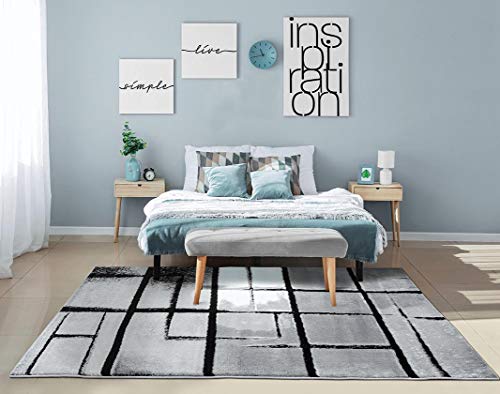 LUXE WEAVERS Lagos Collection 9218 Grey 2x3 Art Deco Geometric Area Rug