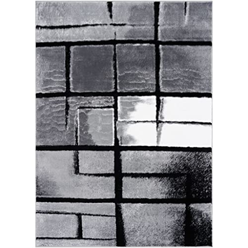 LUXE WEAVERS Lagos Collection 9218 Grey 2x3 Art Deco Geometric Area Rug