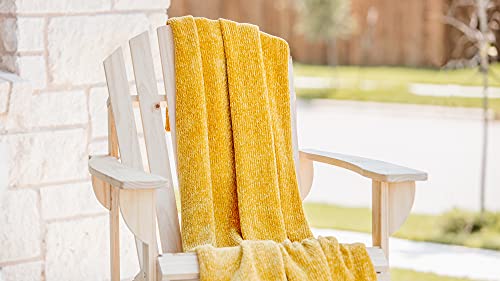 Chanasya Chenille Yellow Knit Throw Blanket - Super Soft Sweature Textured Classy Subtle Shimmer Decorative Knitted Blanket for Sofa Couch Bed Living Room Housewarming Gift (50x65 Inches) Yellow