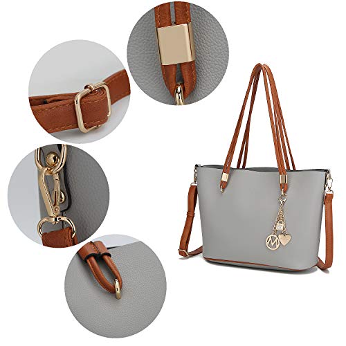 MKF 2-PC Set, Tote Handbag for Women, Satchel Pouch β PU Leather Purse β Crossbody Shoulder Bag Lady Pocketbook Red