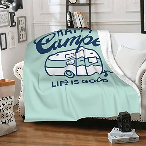 Fleece Throw Blanket Camp Plush Throw Blanket for Couch Sofa Bed Women Blanket (50"x40")