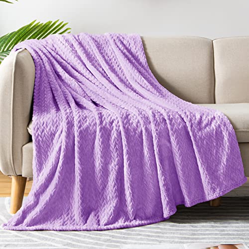 Whale Flotilla Fleece Throw Blanket for Couch with Plush Decorative Pattern, Soft Fluffy Throw Blanket for Sofa, Cozy and Lightweight, Lilac, 50x70 Inch