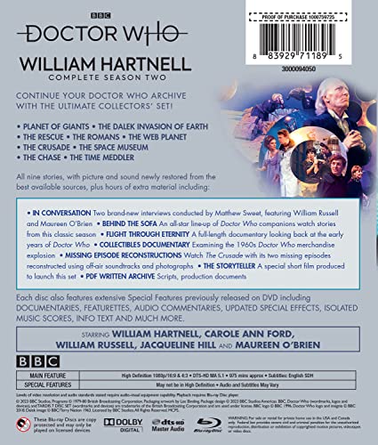 Doctor Who: William Hartnell Complete Season Two (BD) [Blu-ray]