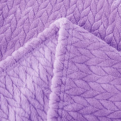 Whale Flotilla Fleece Throw Blanket for Couch with Plush Decorative Pattern, Soft Fluffy Throw Blanket for Sofa, Cozy and Lightweight, Lilac, 50x70 Inch