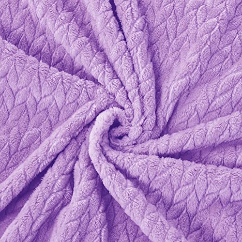 Whale Flotilla Fleece Throw Blanket for Couch with Plush Decorative Pattern, Soft Fluffy Throw Blanket for Sofa, Cozy and Lightweight, Lilac, 50x70 Inch