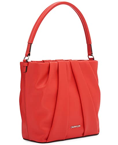 Calvin Klein Myla Novelty Large Hobo Shoulder Bag, Crimson