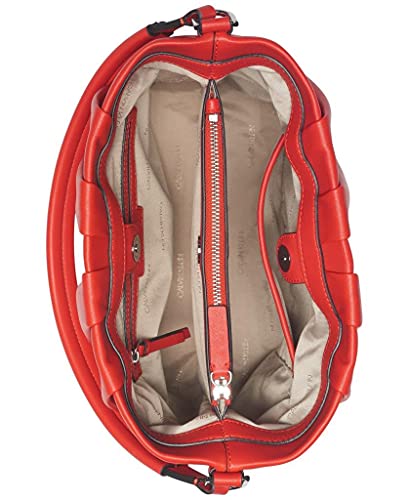 Calvin Klein Myla Novelty Large Hobo Shoulder Bag, Crimson