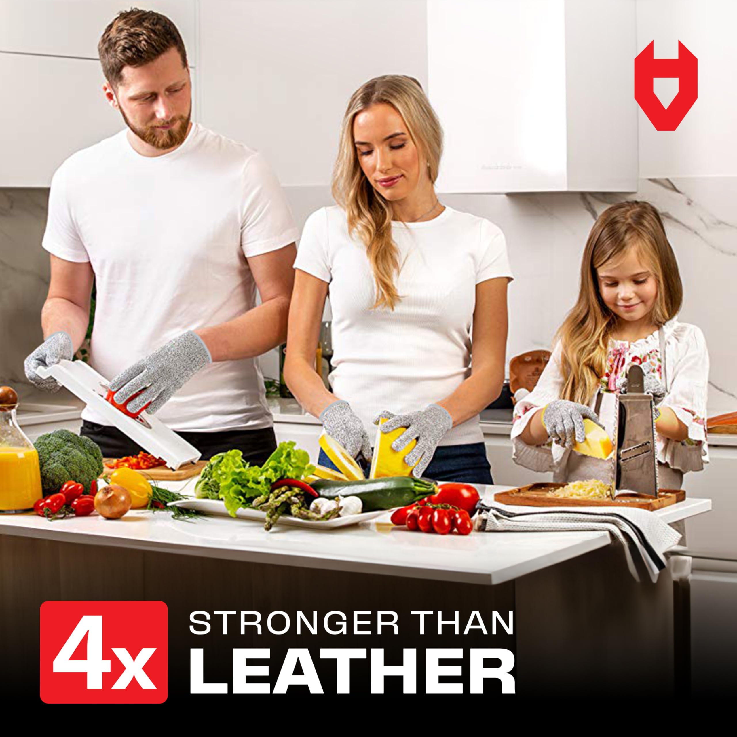 NoCry Premium Cut Resistant Gloves — 100% Food Grade; Level 5 Protection; Ambidextrous; Machine Washable; Superior Comfort and Dexterity; Lightweight; Complimentary eBook