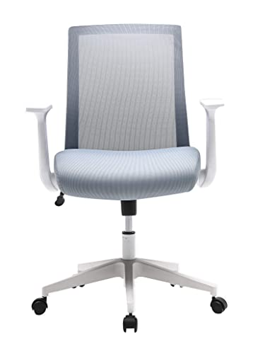 H HAILIBO Office Chair, Mesh Back Desk Chair, Swivel Ergonomic Computer Chair with Flip-Up Arms and Adjustable Height (Light Blue)