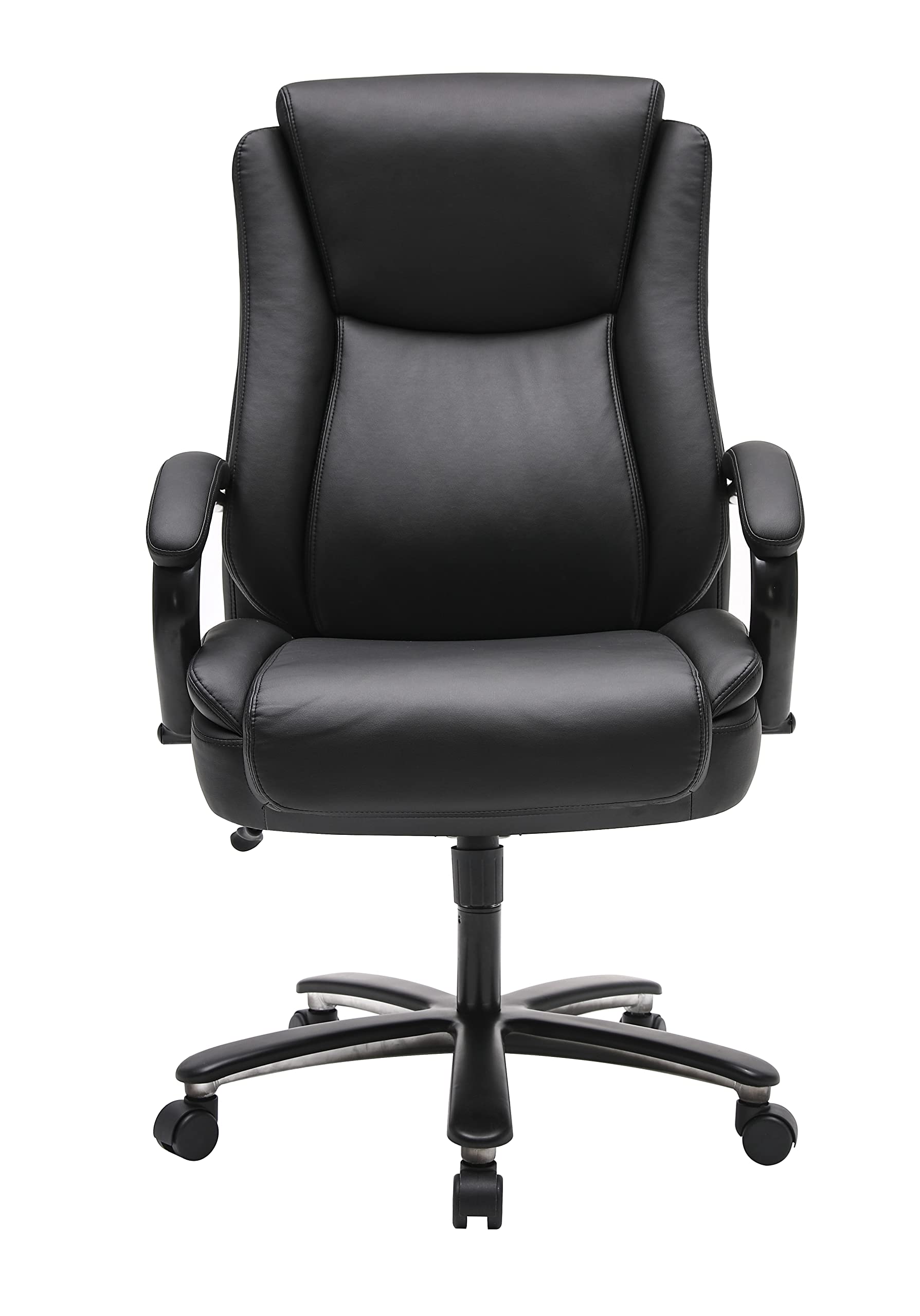 H HAILIBO Office Chair, High Back Big and Tall 400lbs Executive Desk Chair, Bonded Leather Ergonomic Computer Chair with Armrest, Adjustable Height and Swivel Wheels, Black