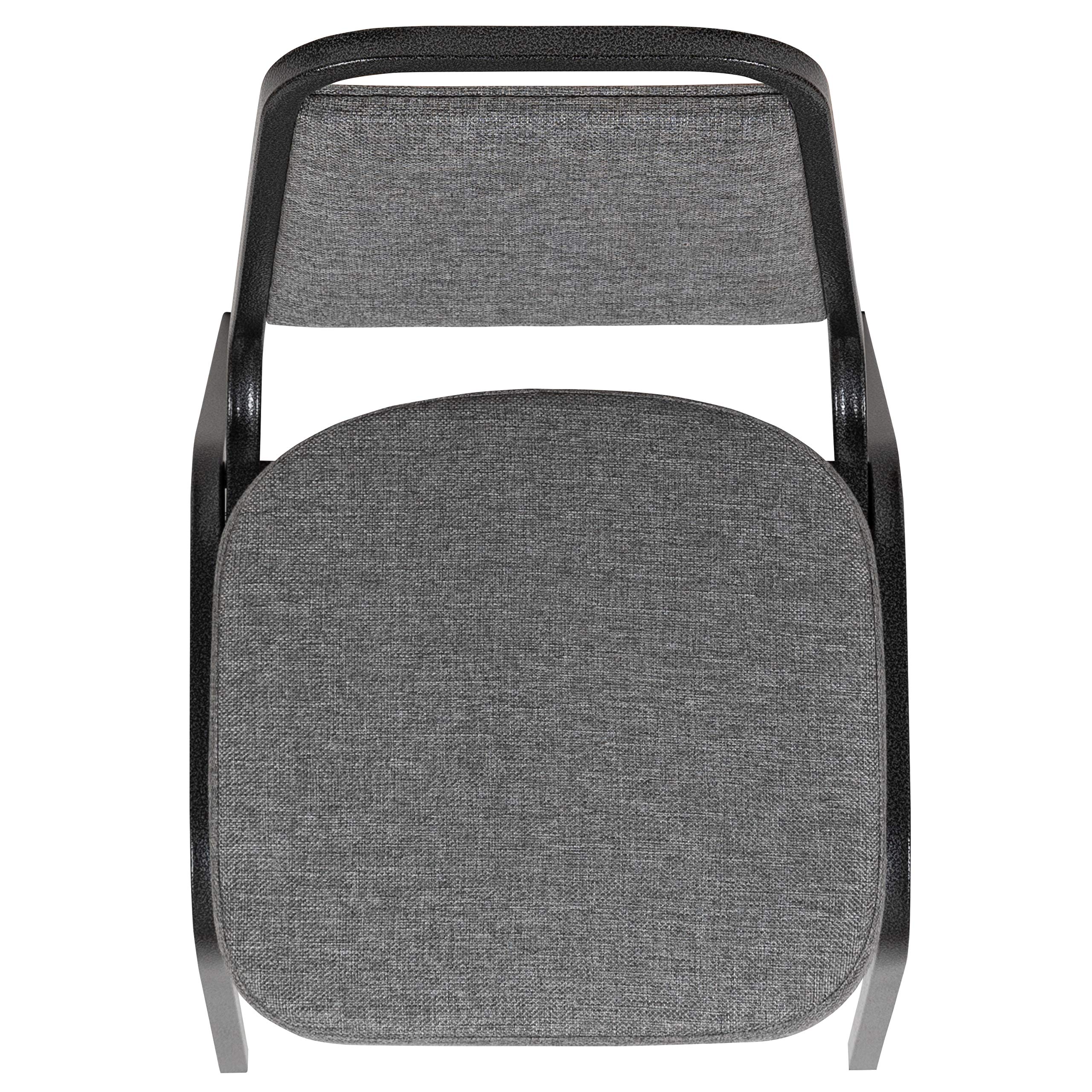 Flash Furniture HERCULES Series Trapezoidal Back Stacking Banquet Chair with 2.5" Thick Seat in Gray Fabric - Silver Vein Frame