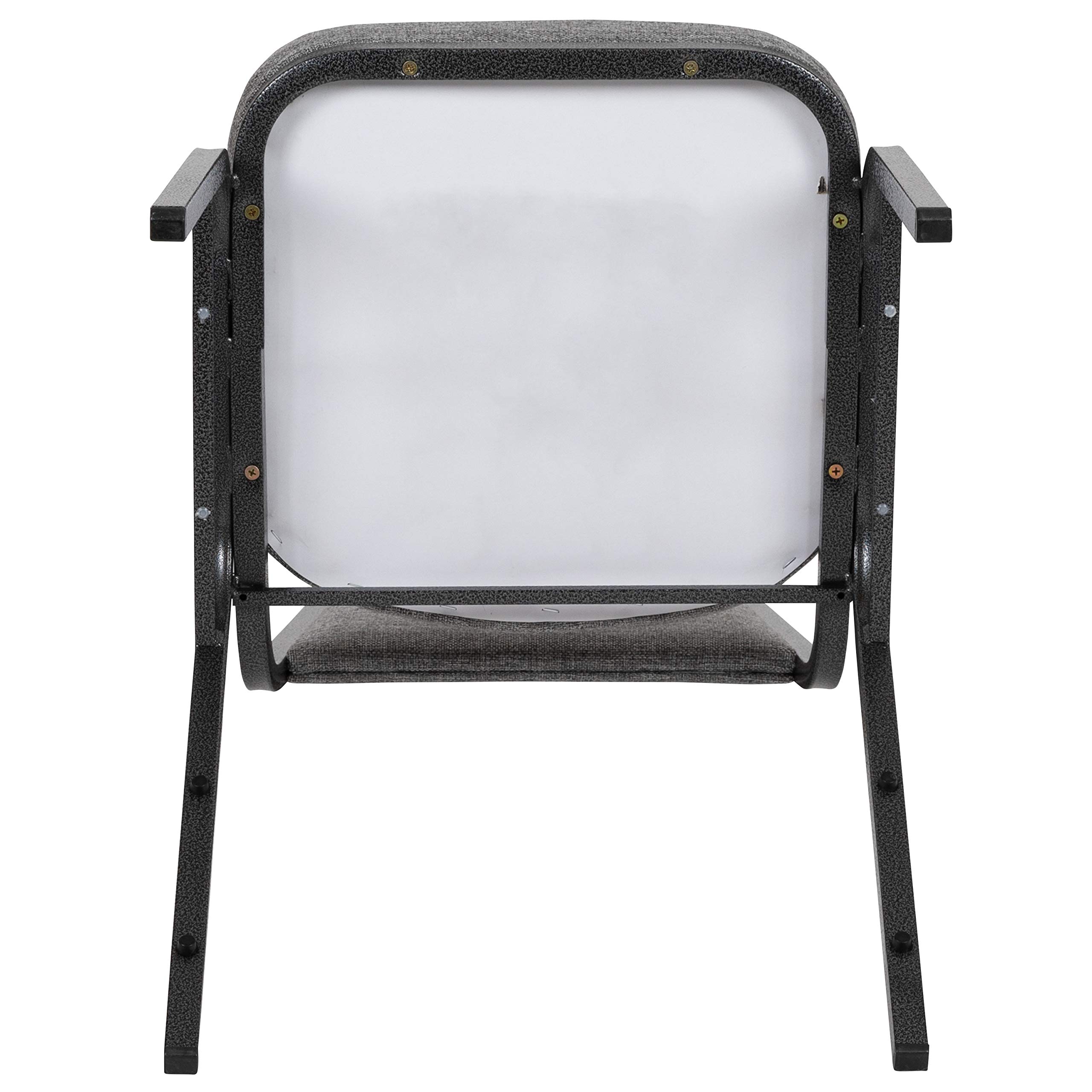 Flash Furniture HERCULES Series Trapezoidal Back Stacking Banquet Chair with 2.5" Thick Seat in Gray Fabric - Silver Vein Frame