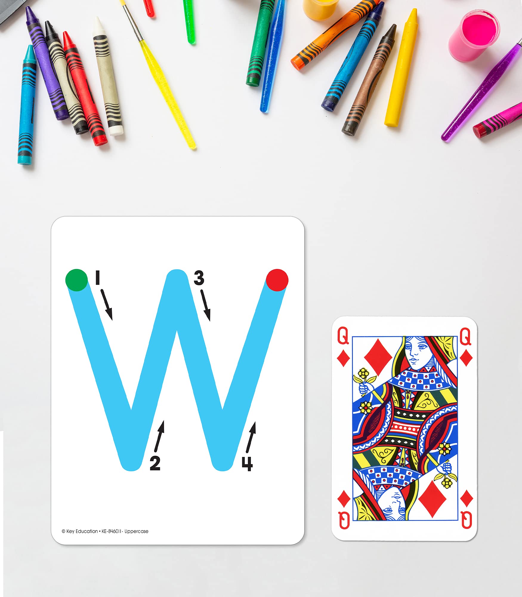 Key Education Uppercase Letters: Textured Touch and Trace CardsāColor-Coded Alphabet Cards with Tracing Points and Directional Arrows, Alphabet Learning and Letter Recognition Skills (26 pc)