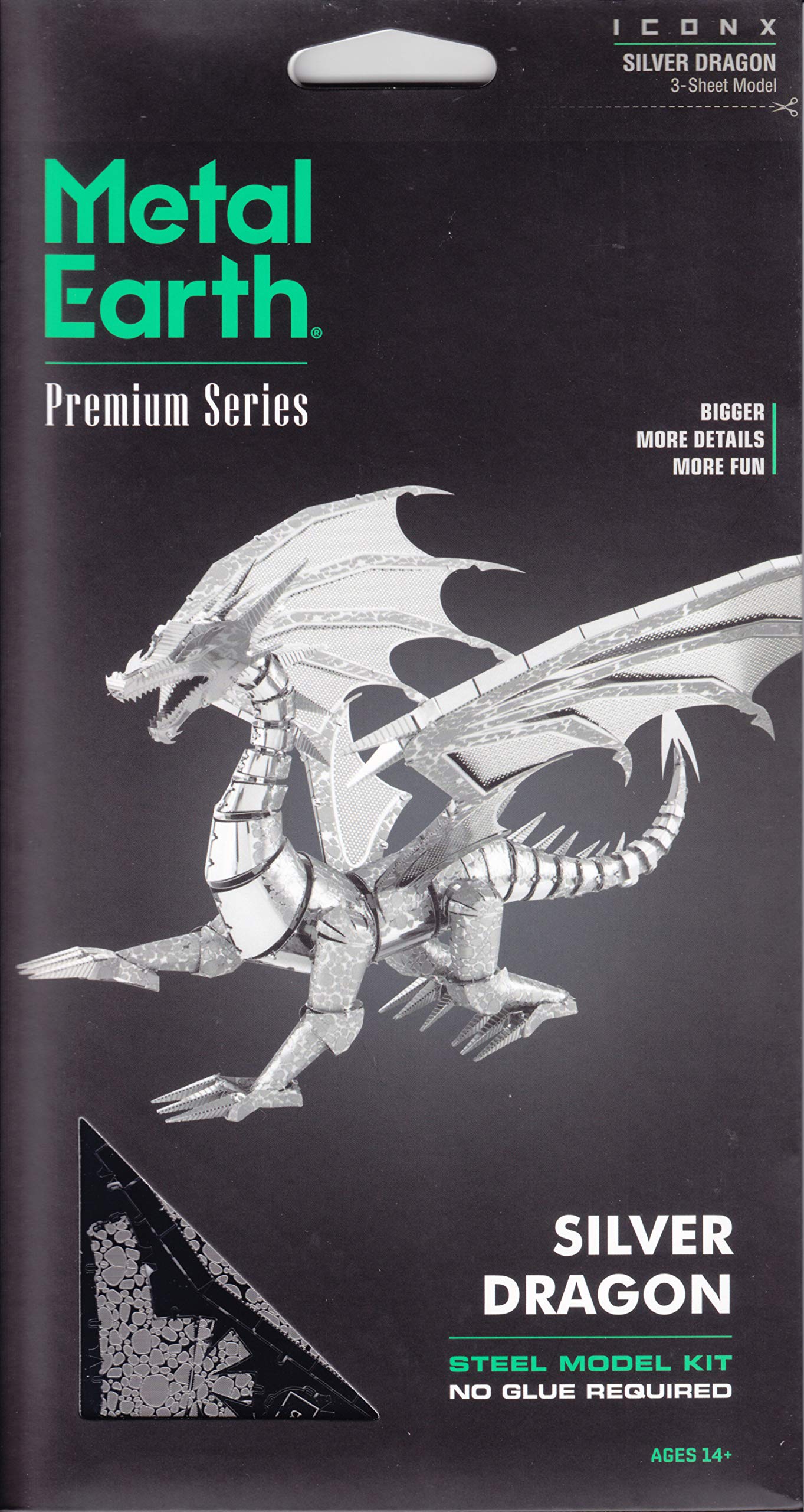 Fascinations Metal Earth Premium Series Silver Dragon 3D Metal Model Kit