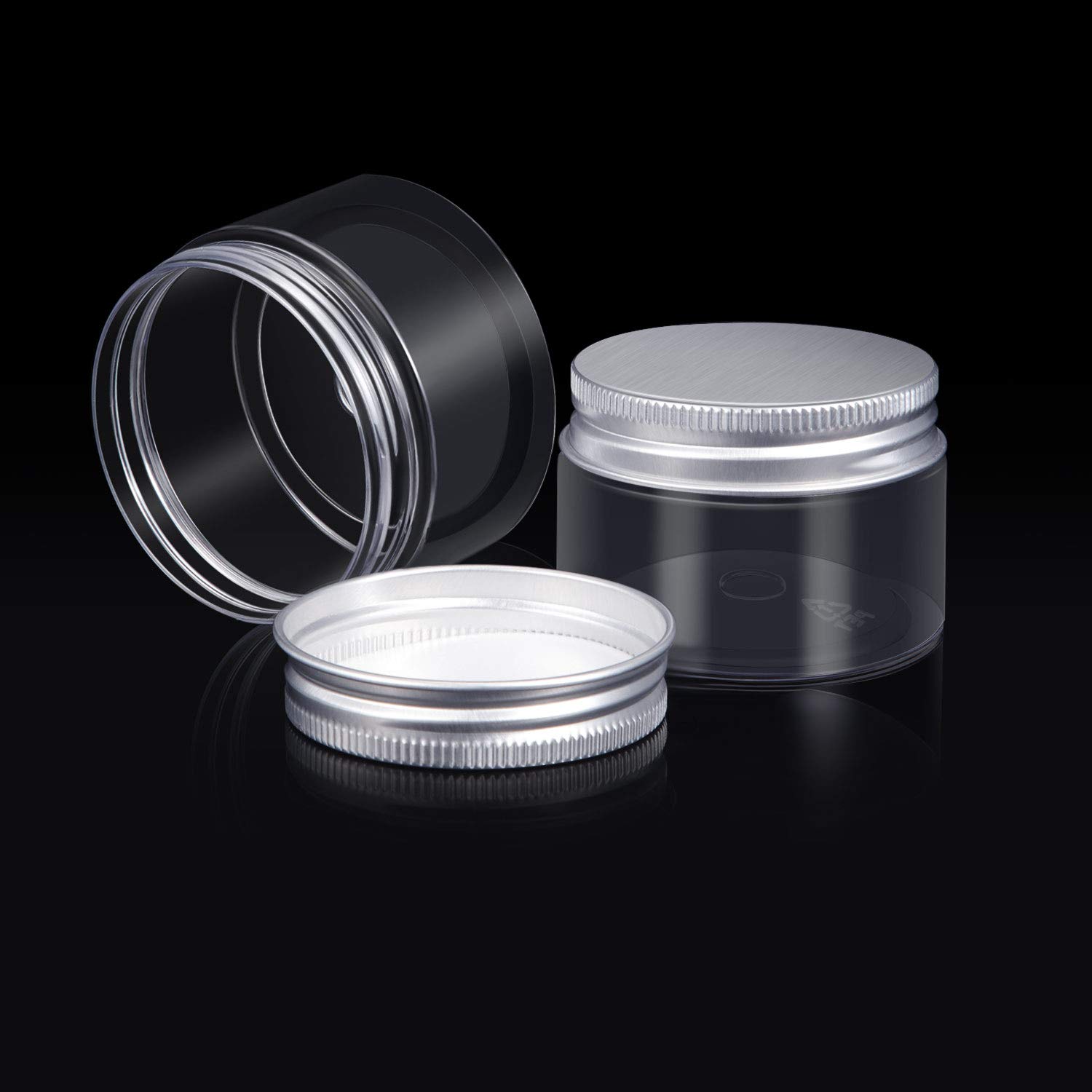 SATINIOR 12 Pack Clear Plastic Storage Favor Jars Wide-Mouth Plastic Containers with Lids for Beauty Products (4 Ounce)