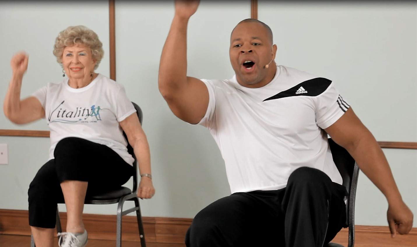 SEATED MIX CHAIR EXERCISE FOR SENIORS- 3 DVDs + 30 Exercise Segments + Resistance Band. Most Comprehensive Chair Exercise DVD for Seniors Available! Finally- Fun Chair Exercises for Seniors DVD!