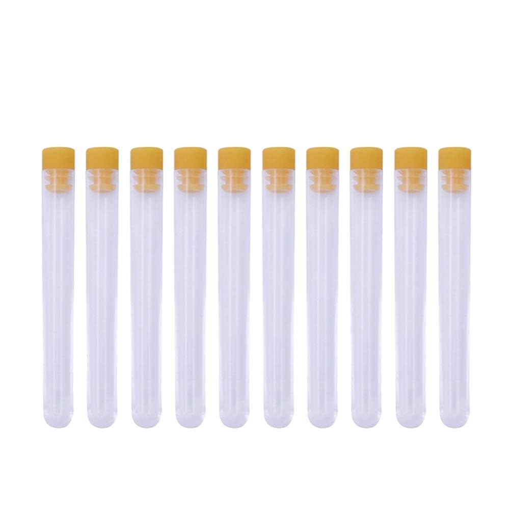 10pcs Transparent Cross-Stitch Needle Tube Sewing Needle Dispenser Organizer Plastic Storage Bottle with Colored Cap Needle case,Sewing Needle Holder(65#)