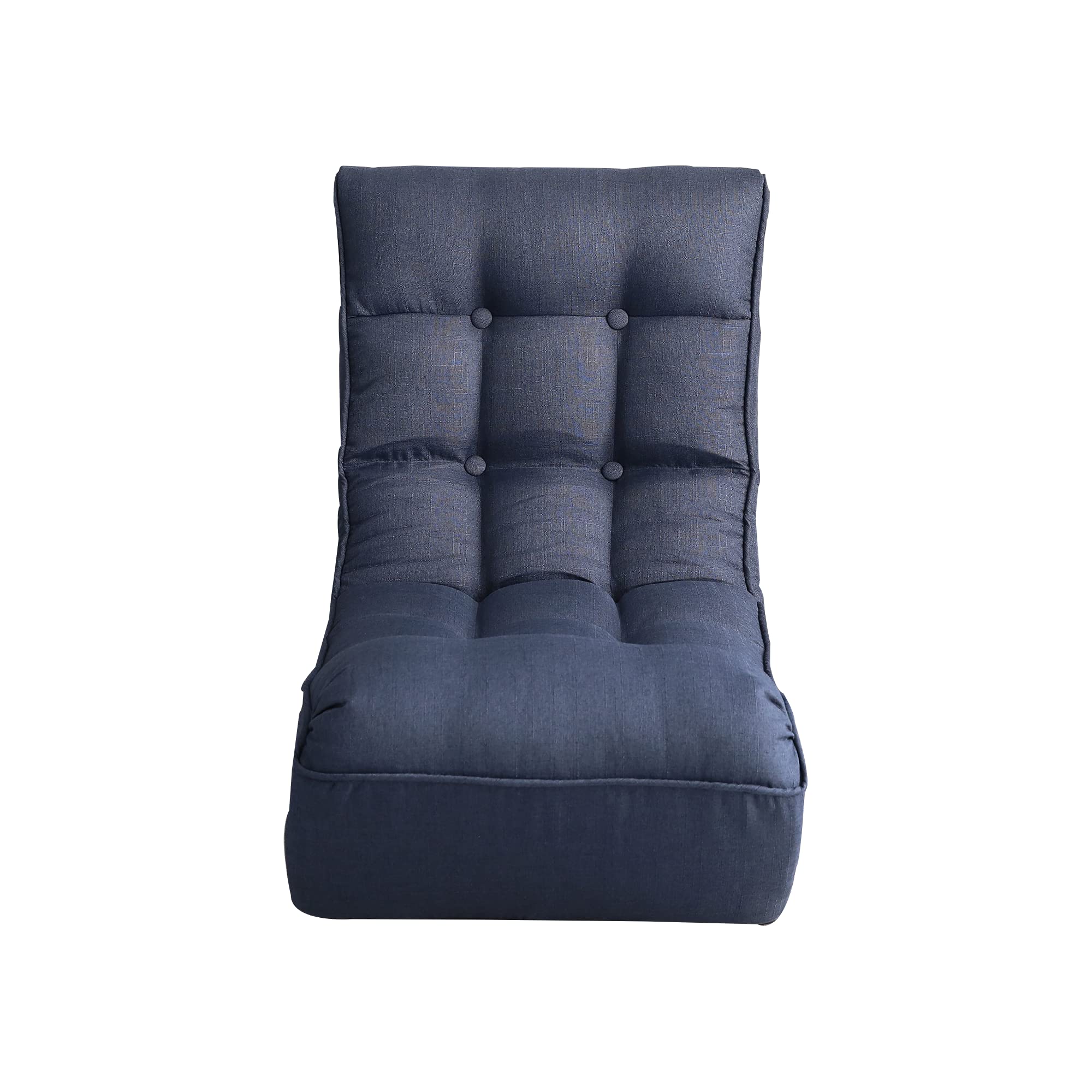FIQHOME Lounge, Single, 3 Angles Adjustable Floor, Folding Japanese Lazy Sofa Tatami Balcony Reclining Chair for Living Room,Navy