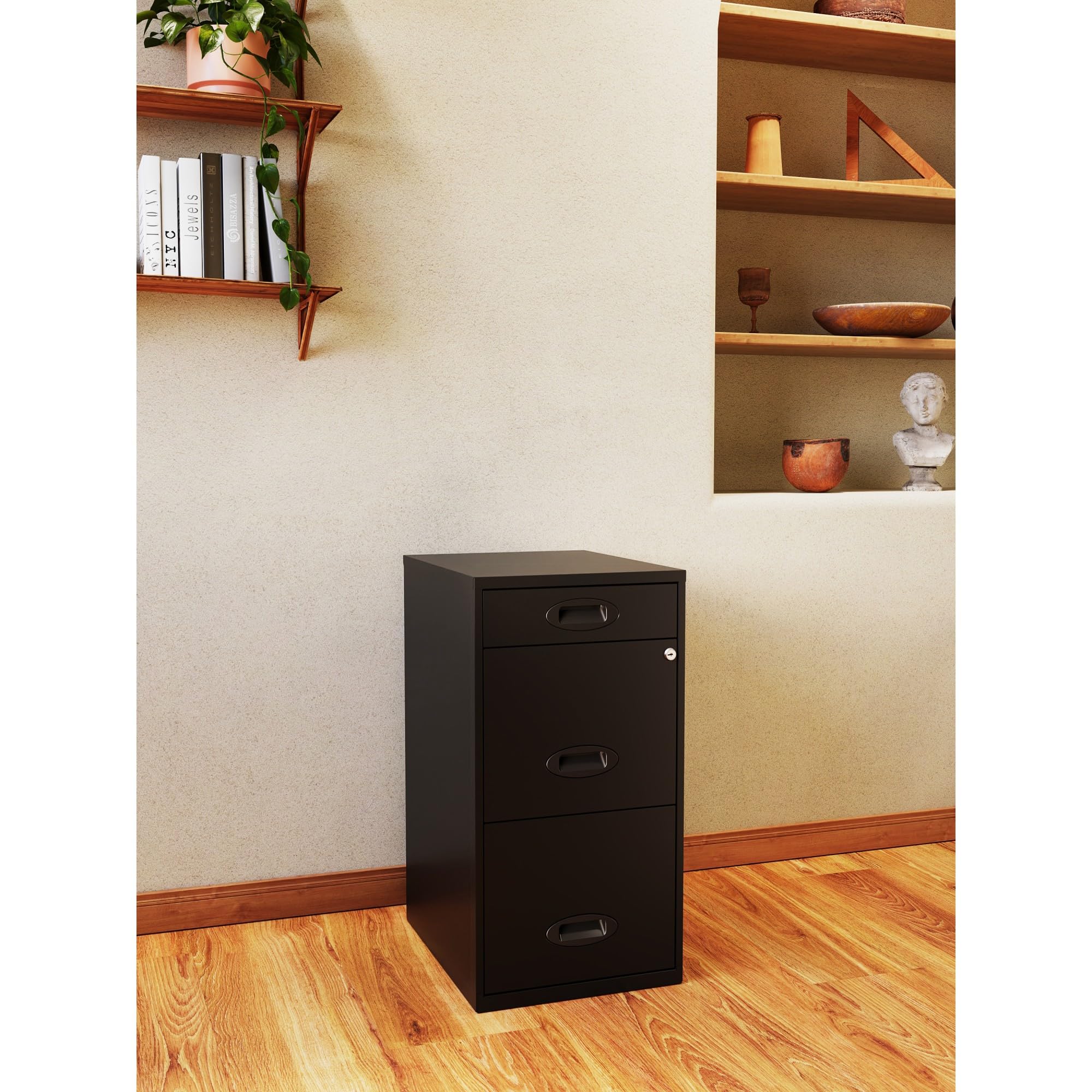 RealspaceĀ® SOHO 18"D 3-Drawer Organizer Vertical File Cabinet, Black