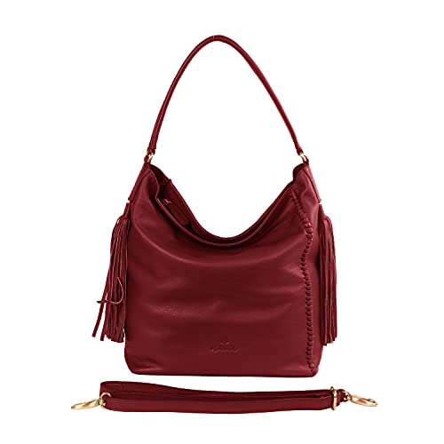 ROLANDO Alexa Women's Hobo Leather Sling Bag (Red)
